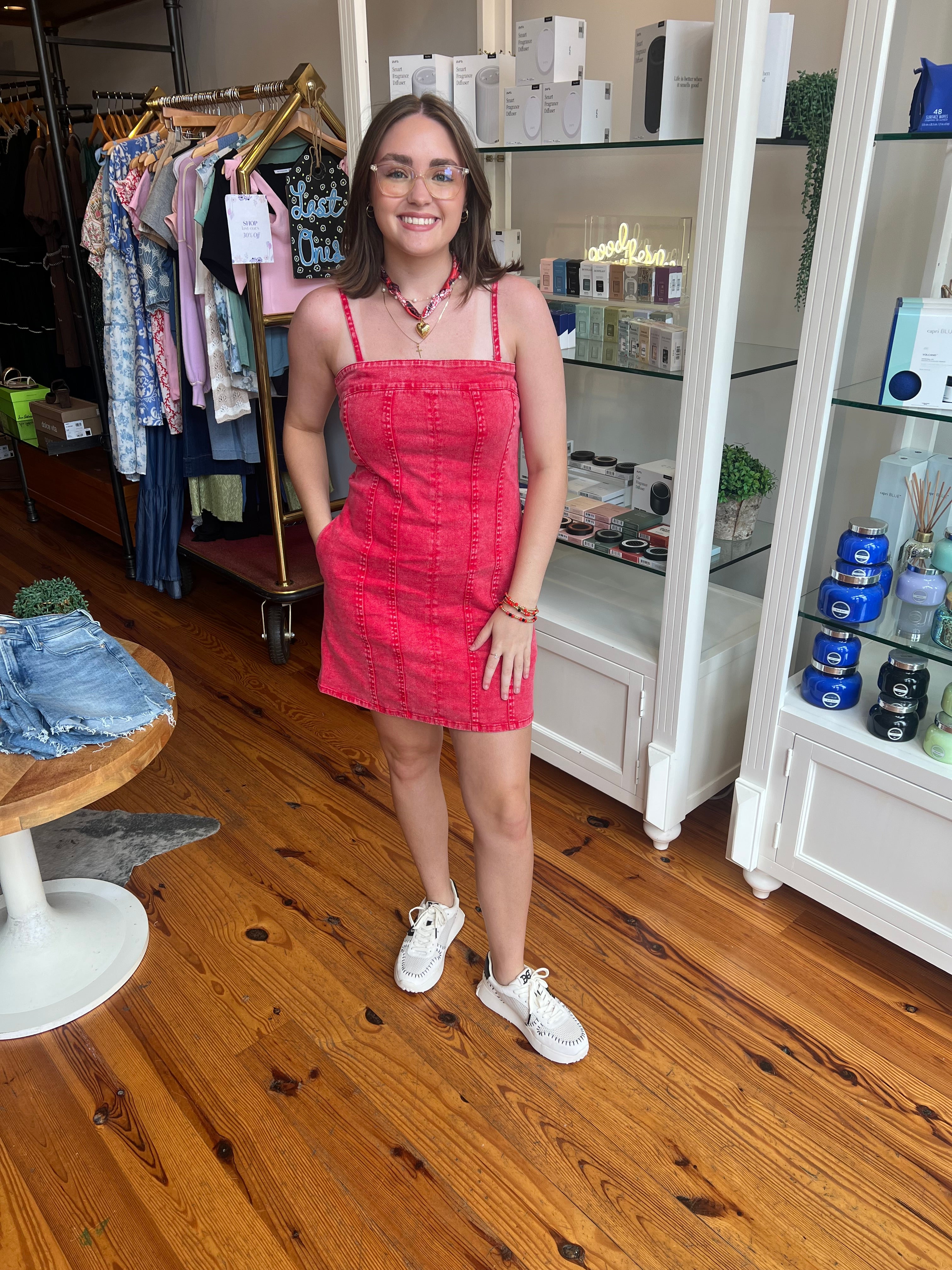 Roxie Denim Mini Dress – Whistle Britches